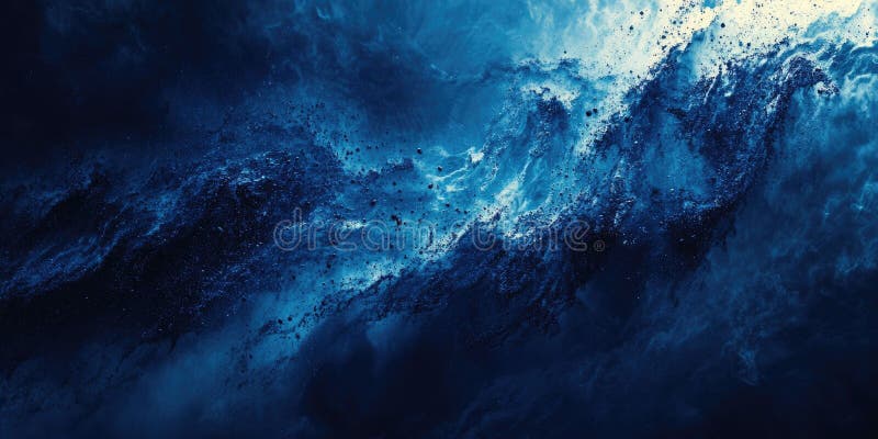 Deep Blue Nebula: Abstract Swirls of Light and Shadow in a Cosmic, Dark ...