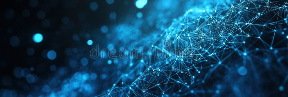 Deep Blue Neural Network Patterns Create a Futuristic Tech Design with ...