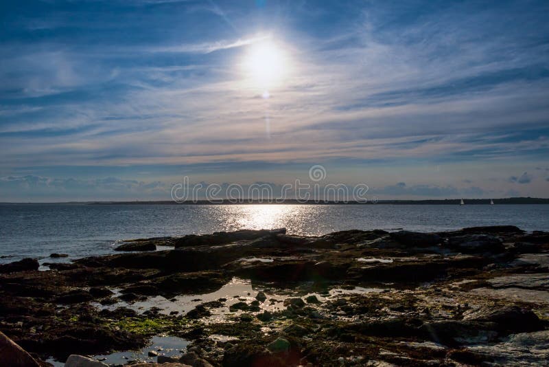 Deep Blue Ocean Sunset stock photo. Image of america - 57112014