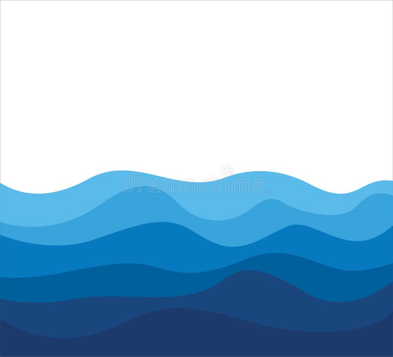 Deep Blue Ocean Water Wave Theme Vector Background Stock Illustration ...