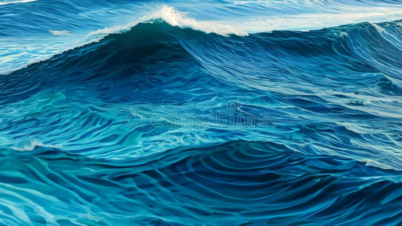 Ocean Wave Forming and Breaking in Open Water Stock Video - Video of ...