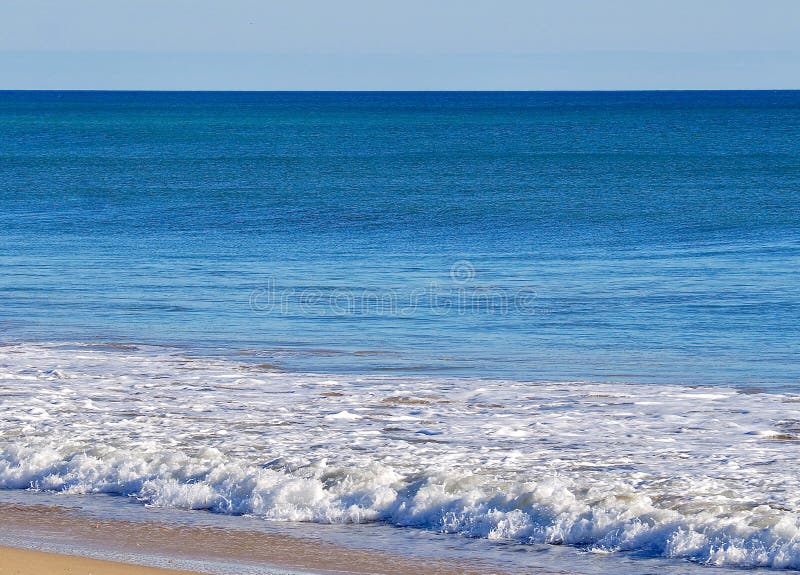 Deep Blue Ocean with Waves in Albufeira Stock Photo - Image of people ...