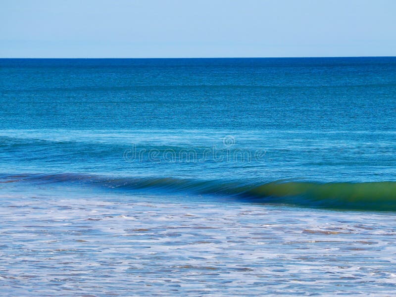 Deep Blue Ocean with Waves in Albufeira Stock Photo - Image of beach ...