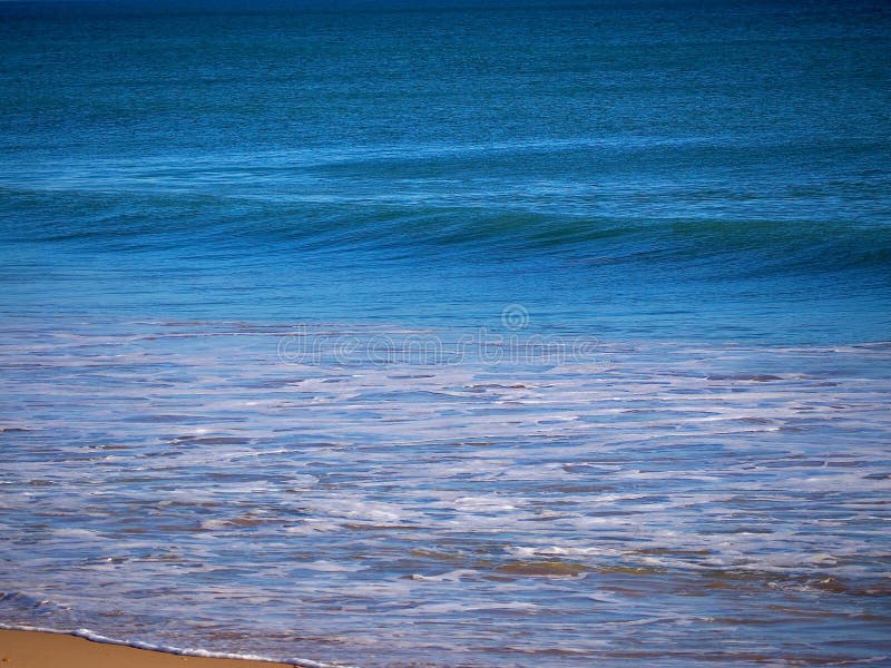 Deep Blue Ocean with Waves in Albufeira Stock Photo - Image of horizon ...