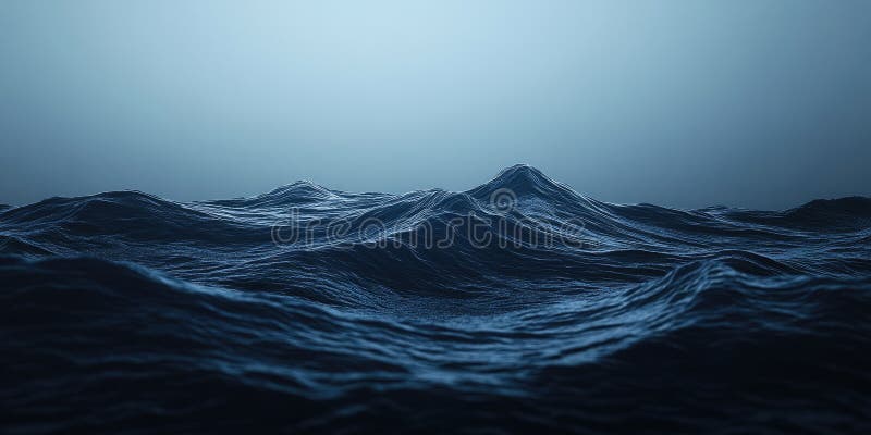 Deep Blue Ocean Waves with High Contrast, Bold and Dramatic Water ...