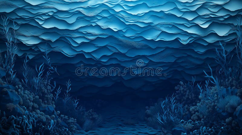 Deep Blue Ocean Waves, Layered with Texture, Creating a Serene ...