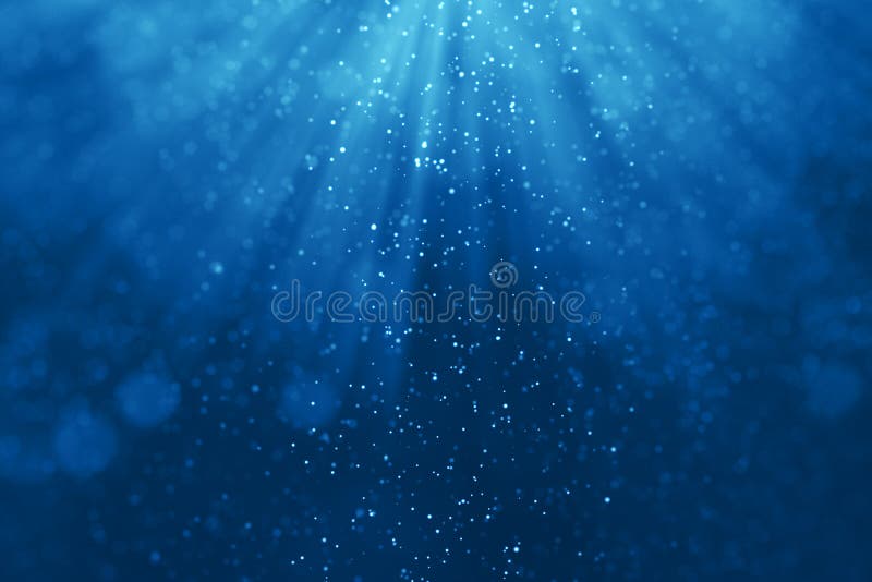 Deep Blue Ocean Waves from Underwater Background with Particles Stock ...