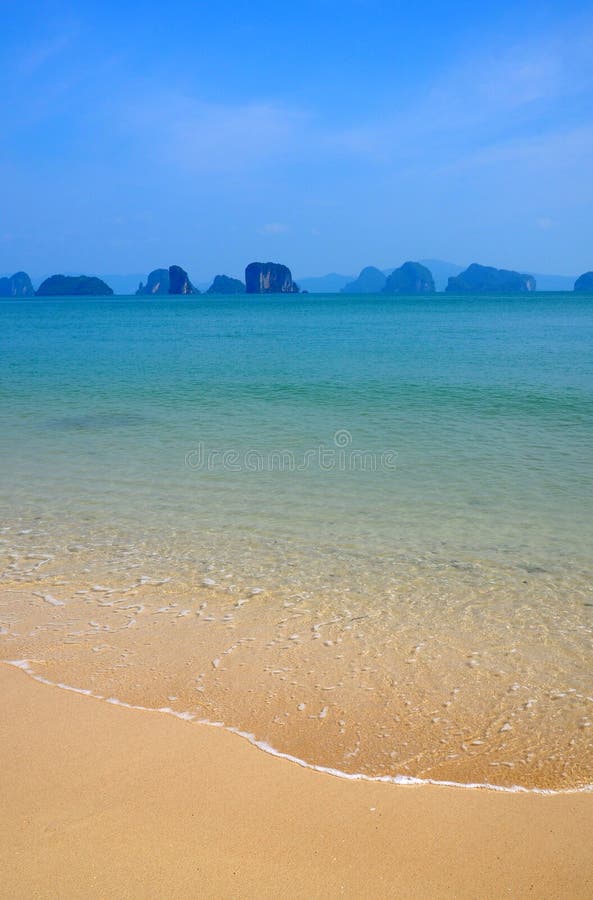 Deep Blue Ocean and White Beach Stock Photo - Image of resort, holiday ...