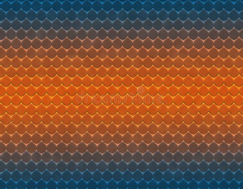 Deep Blue and Orange Gradient Snake Skin Pattern, Flat Scale Stock ...