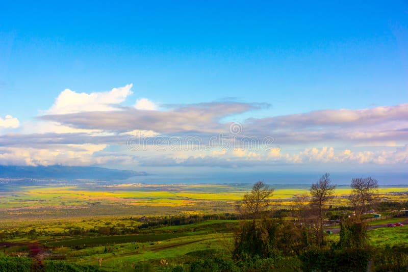 Panorama Landscape of Maui Valley Agriculture Stock Image - Image of ...