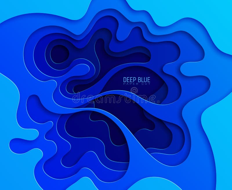 Deep blue paper cut stock vector. Illustration of papercut - 117678535