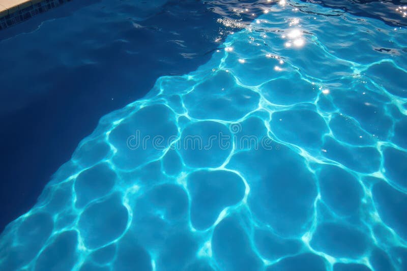 Deep Blue Pool Water, Dramatic Rip, Swirling Effect, Turbulence ...