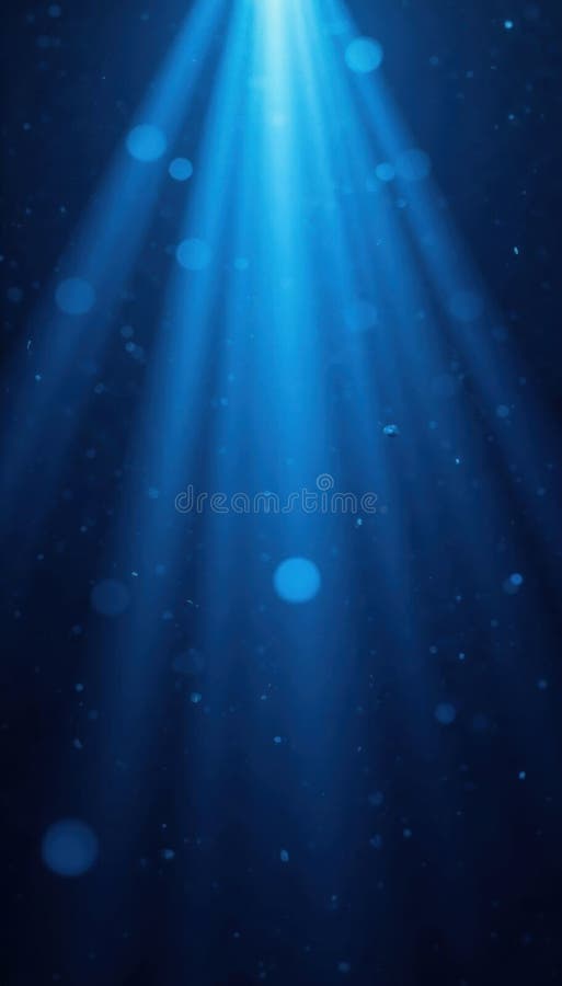 Deep Blue Rays Radiating from Center Bokeh Effect Technology Nebula ...