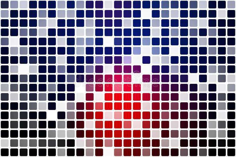 Deep Blue and Red Occasional Opacity Mosaic Over White Stock Vector ...