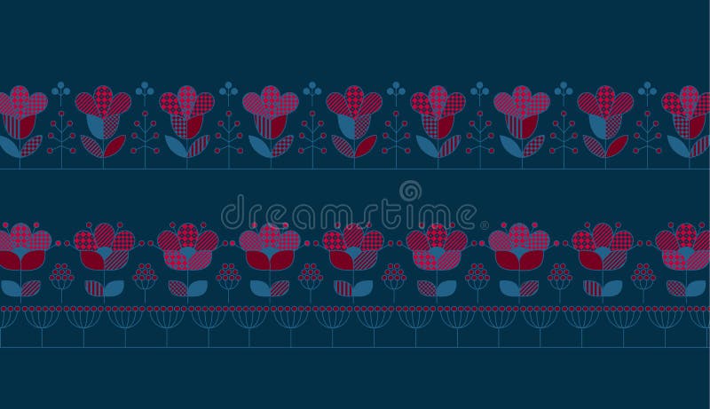 Deep Blue and Red Pattern Design Elements Stock Vector - Illustration ...