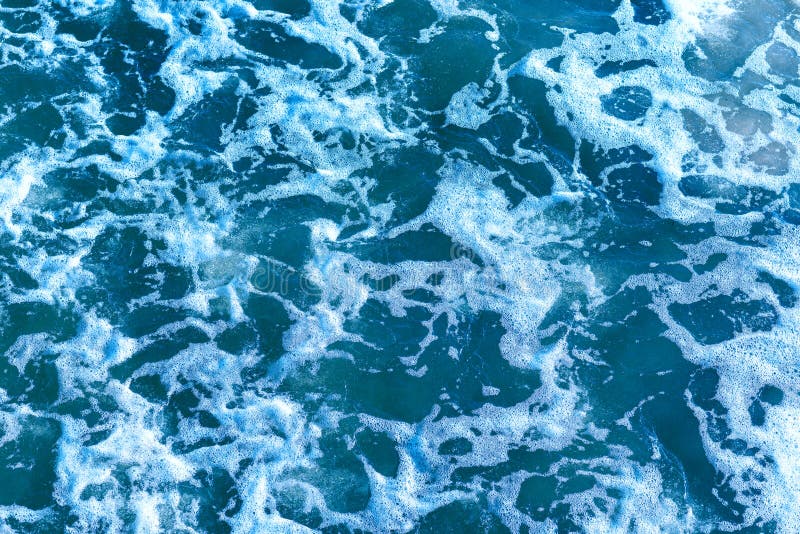Deep Blue and Rough Sea with Lot of Sea Spray.Blue Background Stock ...