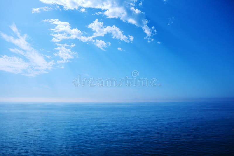 Calm and Deep Sea Horizon Seen from Above, Relaxation Background Stock ...