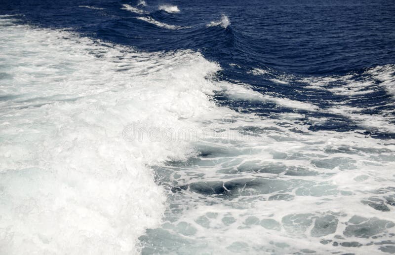 Deep Blue Sea with Foam on the Surface Stock Image - Image of nature ...