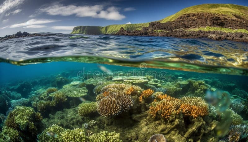 The Deep Blue Sea, Majestic Sea Life Generated by AI Stock Image ...