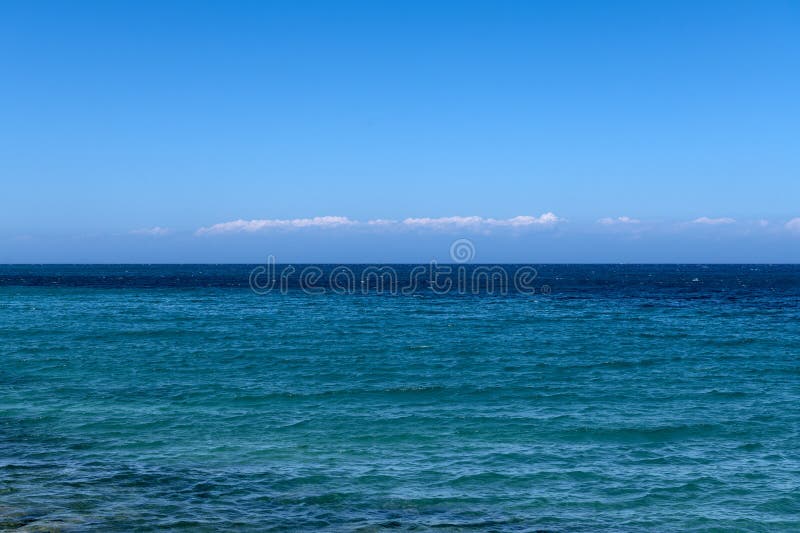 Deep Blue Sea and Sky stock photo. Image of serene, space - 328248130