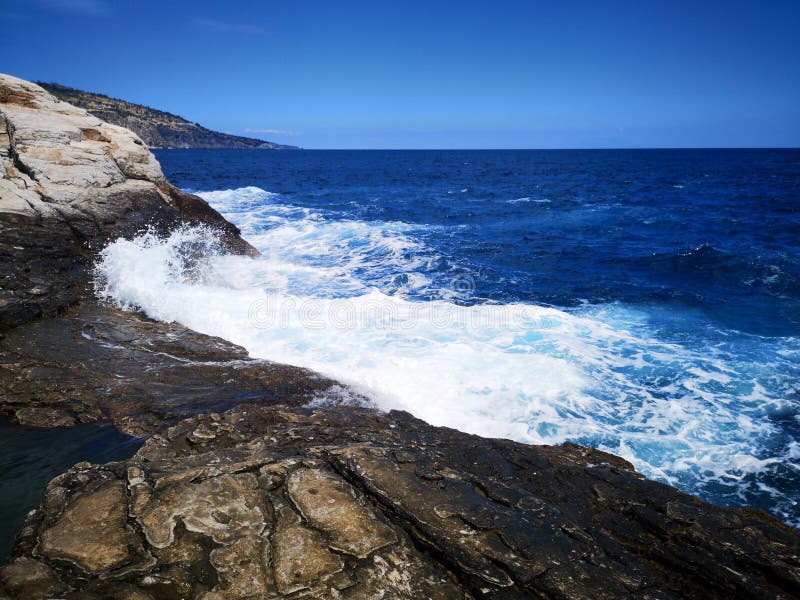 Deep blue sea waters stock photo. Image of exotic, greece - 155448766