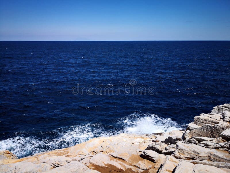 Deep blue sea waters stock photo. Image of deep, giola - 155448802