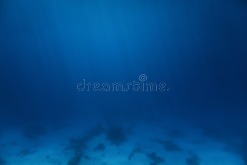 Deep Blue Seabed Underwater Background Stock Image - Image of beam ...