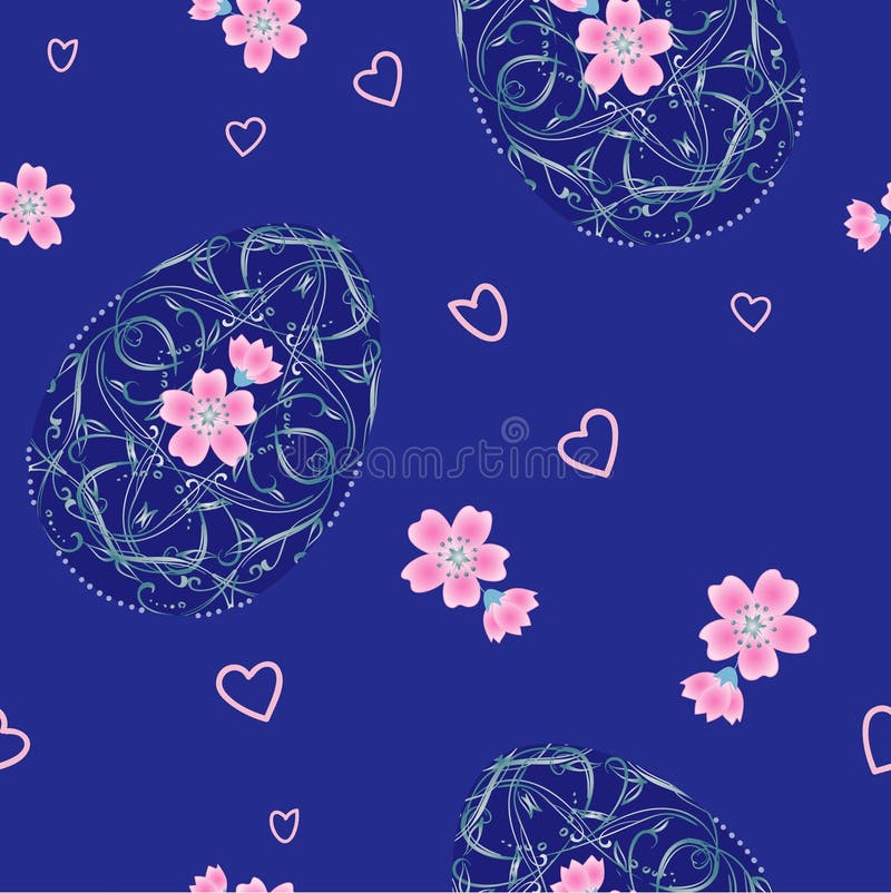 Deep Blue Seamless For Easter Stock Vector - Illustration of holiday ...