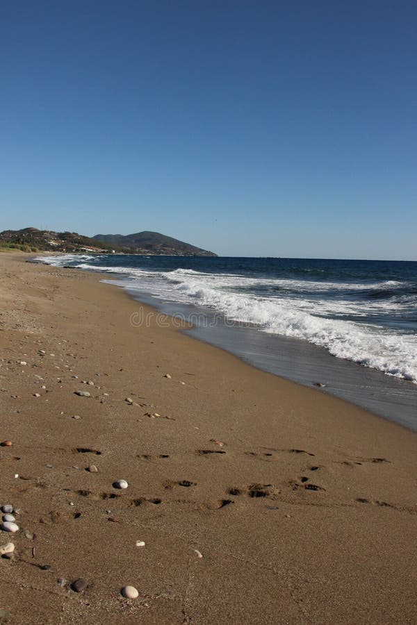 Deep Blue See and Nobody on the Beach Stock Photo - Image of waves ...