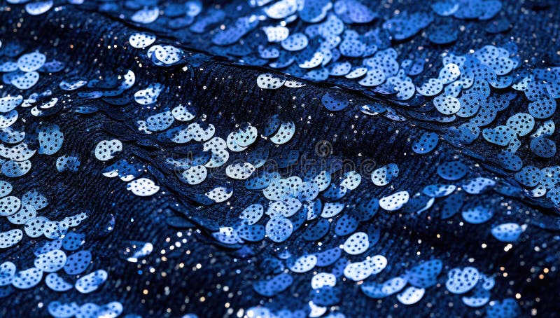 Blue Sequined Fabric Texture Stock Illustration - Illustration of ...