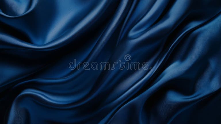 Deep Blue Silk Fabric Drape Texture Background Stock Illustration ...