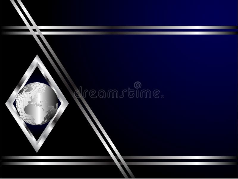 A Deep Blue and Silver Business Card Template Stock Vector ...