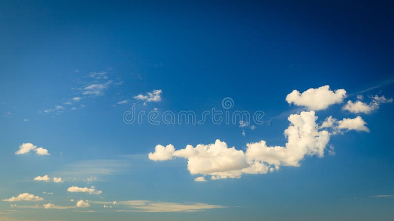 Deep Blue Sky Background with Clouds Stock Image - Image of light ...