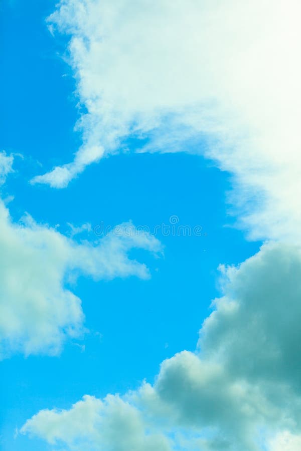 Deep Blue Sky Background with White Clouds Stock Photo - Image of ...