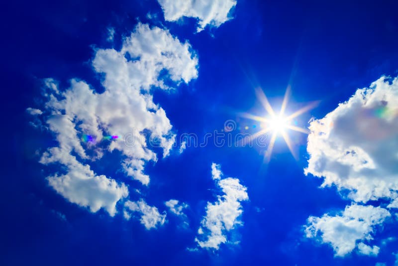Deep blue sky and clouds stock photo. Image of cumulus - 121205778