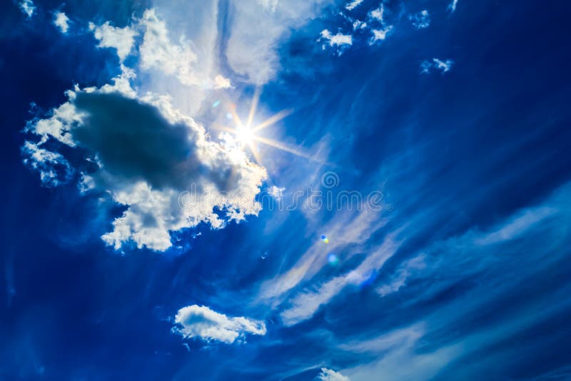 Deep blue sky and clouds stock image. Image of deep - 121205945