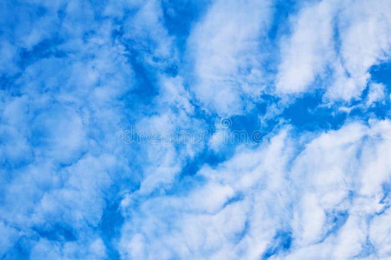 Deep Blue Sky with Clouds Below. Abstract Background Stock Photo ...