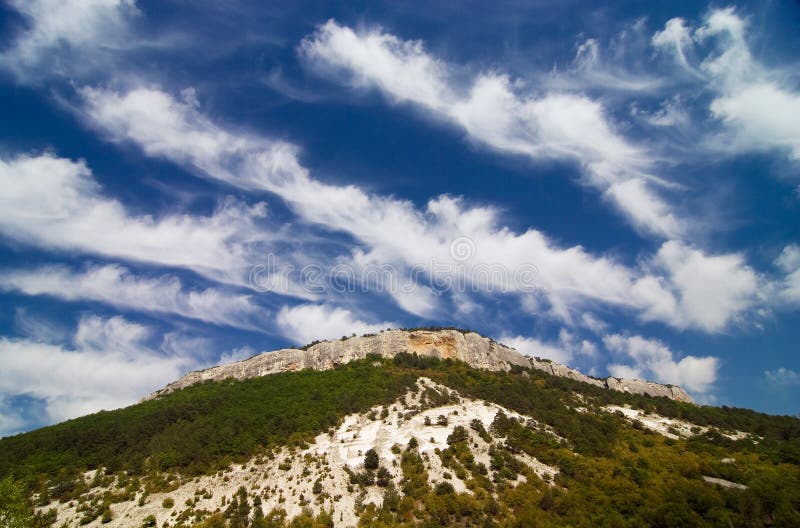 Deep Blue Sky and Clouds Over the Mountains Stock Image - Image of ...