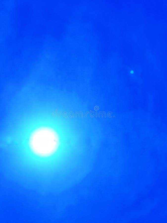 Deep Blue Sky with Dazzling Sun Stock Photo - Image of beautiful, color ...