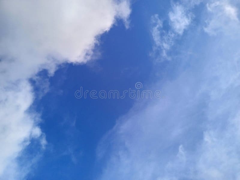 Deep Blue Sky with Scattered White Clouds Stock Image - Image of clear ...
