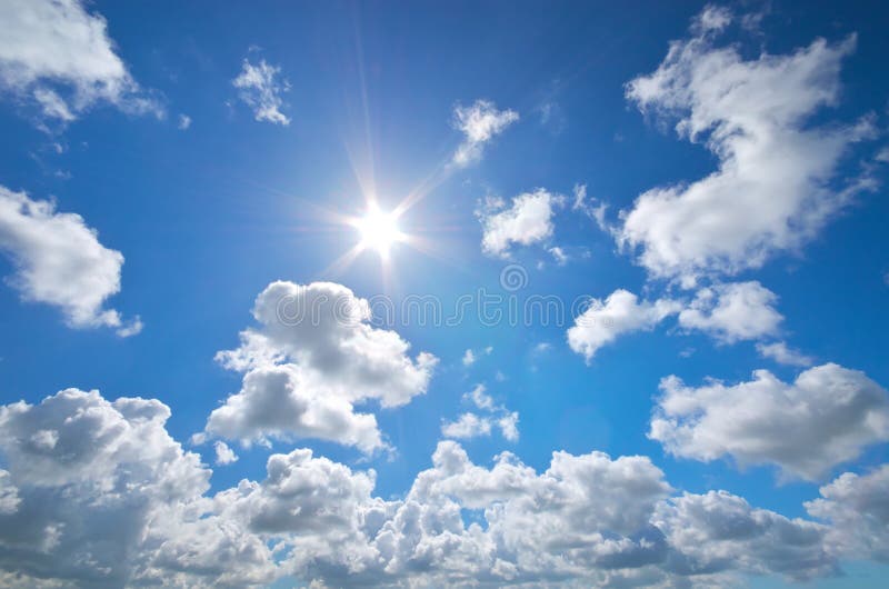 Deep Blue Sky and Summer Sun. Stock Image - Image of star, indigo ...