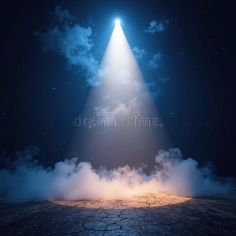 Deep Blue Stage Lighting Cuts through Swirling Fog , Image, Effect ...