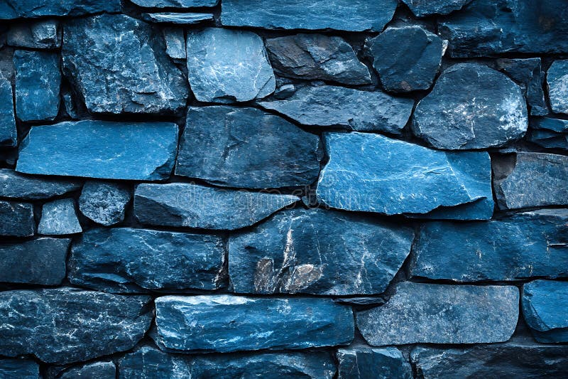 Deep Blue Stone Wall Texture Rough Irregular Natural Rock Background ...