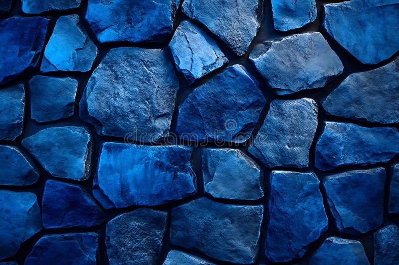 Deep Blue Stone Wall Texture Seamless Irregular Pattern Background ...