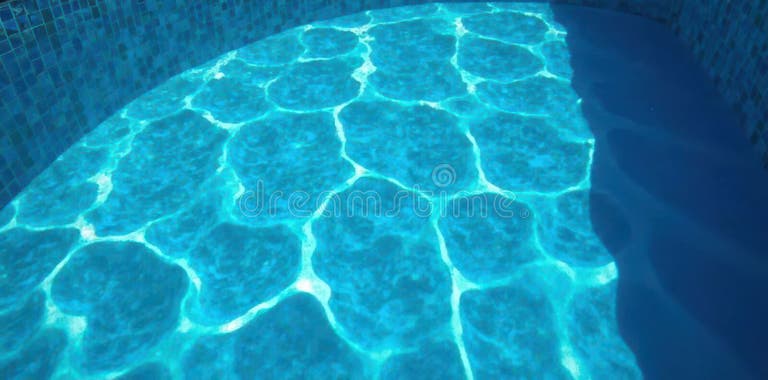 Deep Blue Swimming Pool Water, Strong Surface Disruption, Visible ...