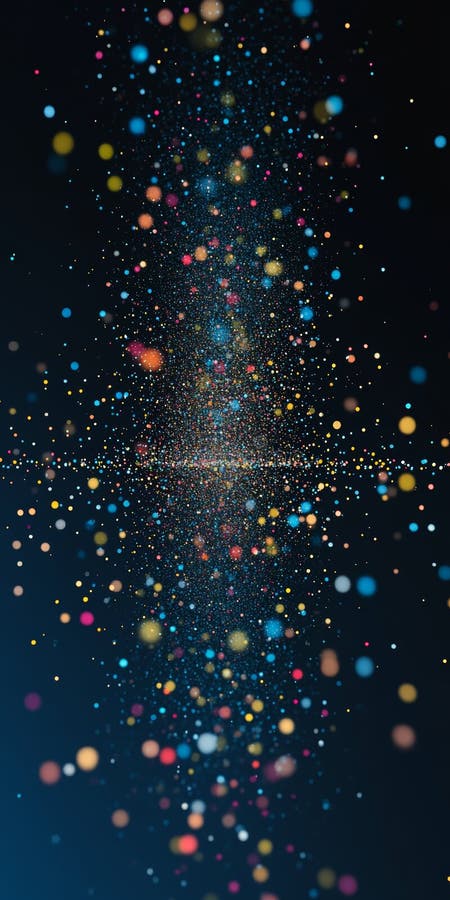 Deep Blue To Black Gradient Background with Floating Colorful Dots and ...