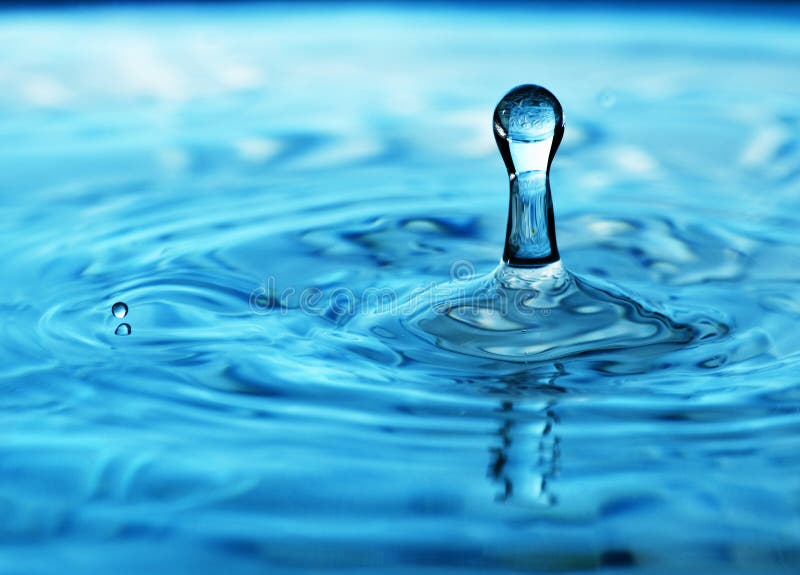 Deep blue water drop stock image. Image of horizontal - 9762651