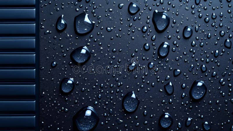 Deep Blue Water Droplets Border with Horizontal Stripe Background ...