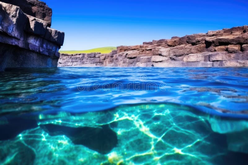 Deep Blue Water in a Geothermal Hot Spring Stock Photo - Image of deep ...
