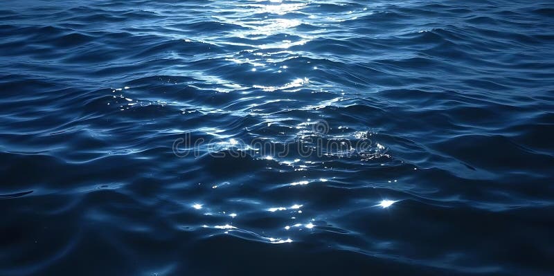 Ripples Spread Across a Deep Blue Water Surface, Originating from a ...